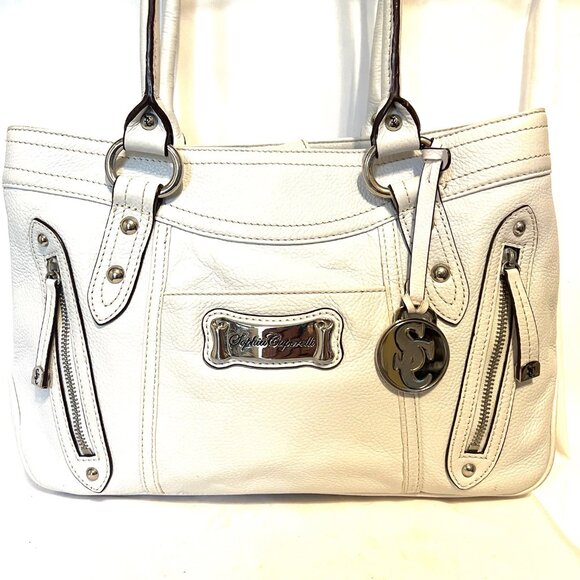 Sophia Caperelli | Bags | Sophia Caperelli White Leather Toteshoulder ...